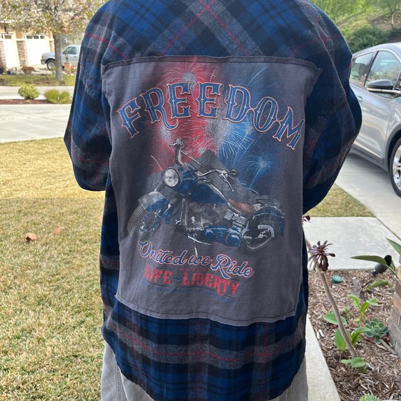 RSQ | Shirts | Freedom Life Liberty Flag Flannel Shirt Upcycle Unisex ...